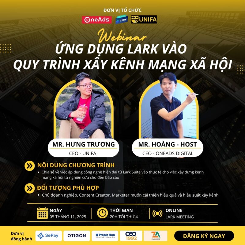 ZA Office hân hạnh đồng hành cùng chuỗi webinar “Cầm Tay Chỉ Lark”